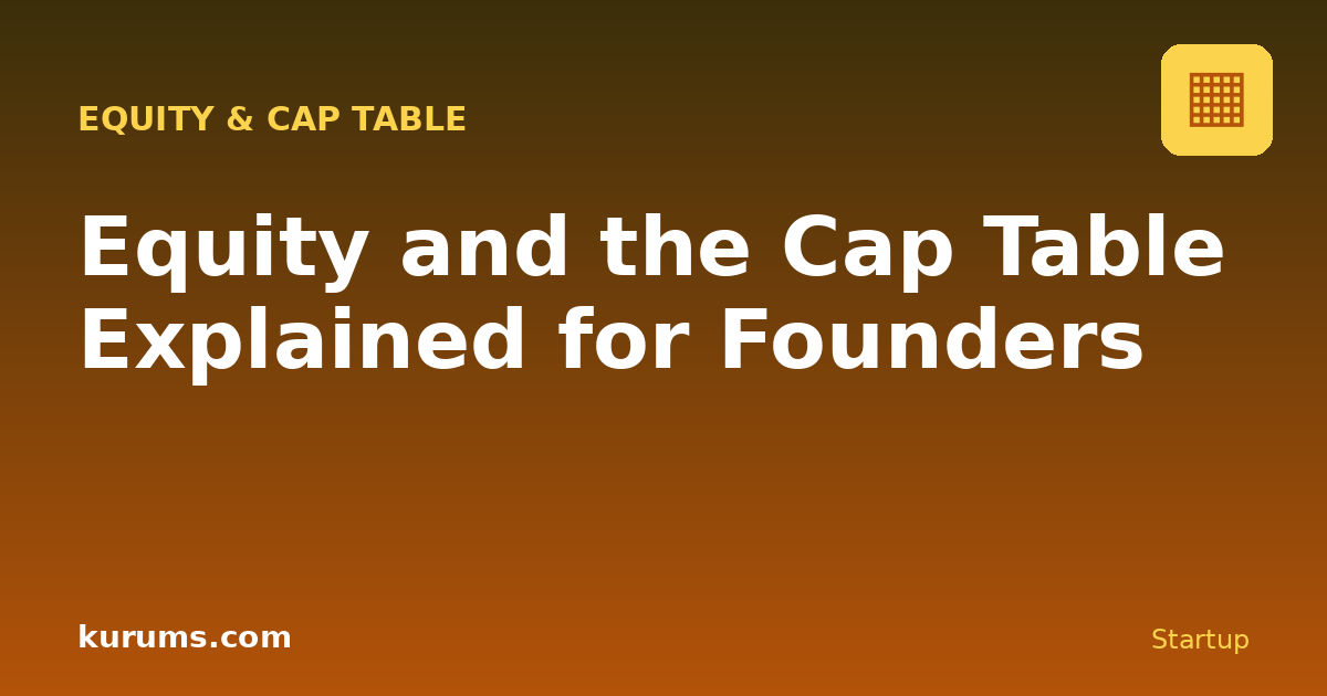 Equity and the Cap Table Explained for Founders - Kurums | Business ...